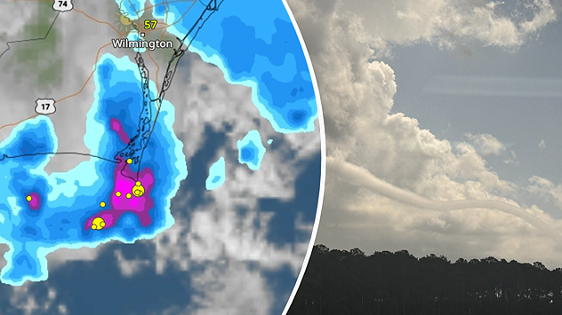 Southport, N.C. - Coastal storm cell drops waterspout – Weather News