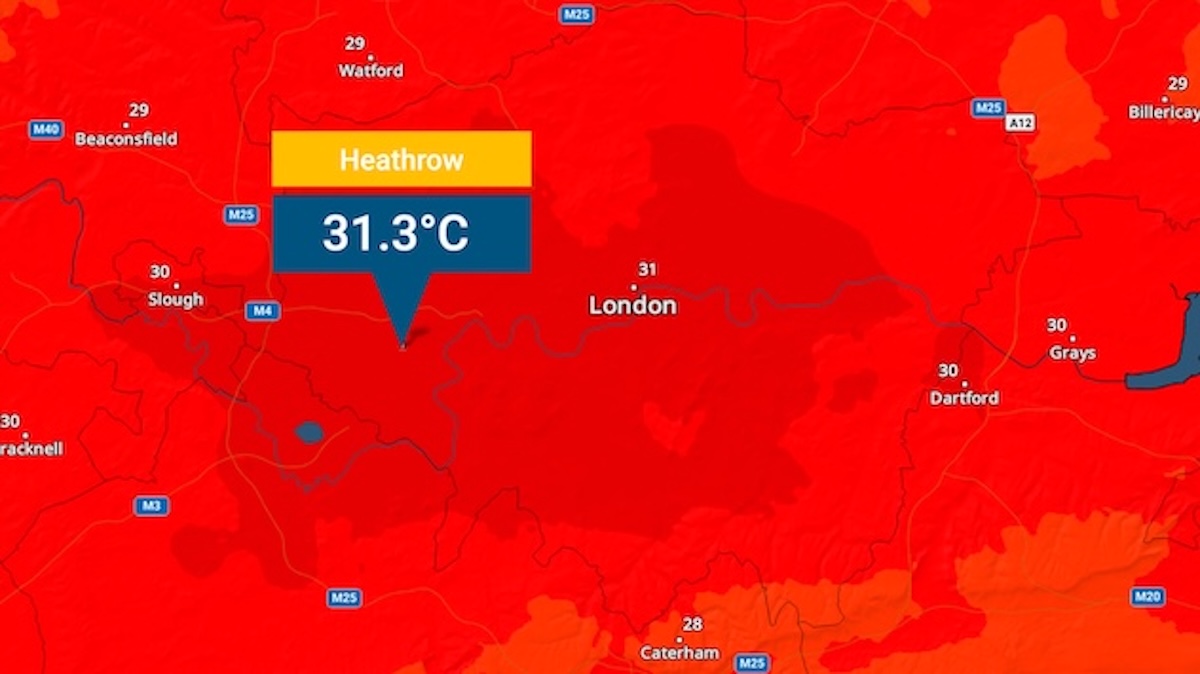 31.3°C at Heathrow - Hottest day of the year so far – Weather News