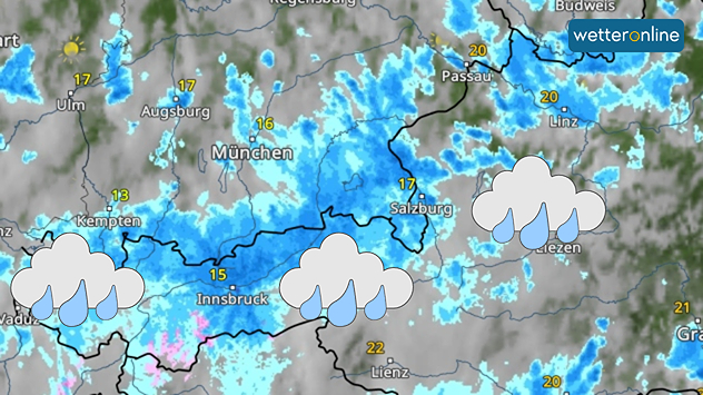 Wetter Österreich: Hochwasser auf der Alpennordseite - um 200 Liter Regen