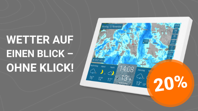 20 Prozent Rabatt auf die WLAN-Wetterstation wetteronline home 3