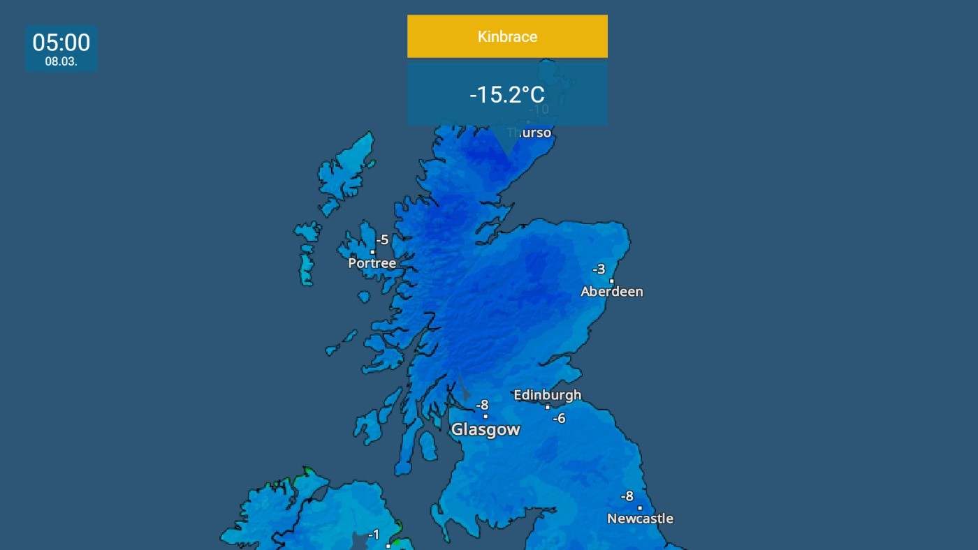 -15.2°C in Scotland: UK records coldest night of the year – Weather News
