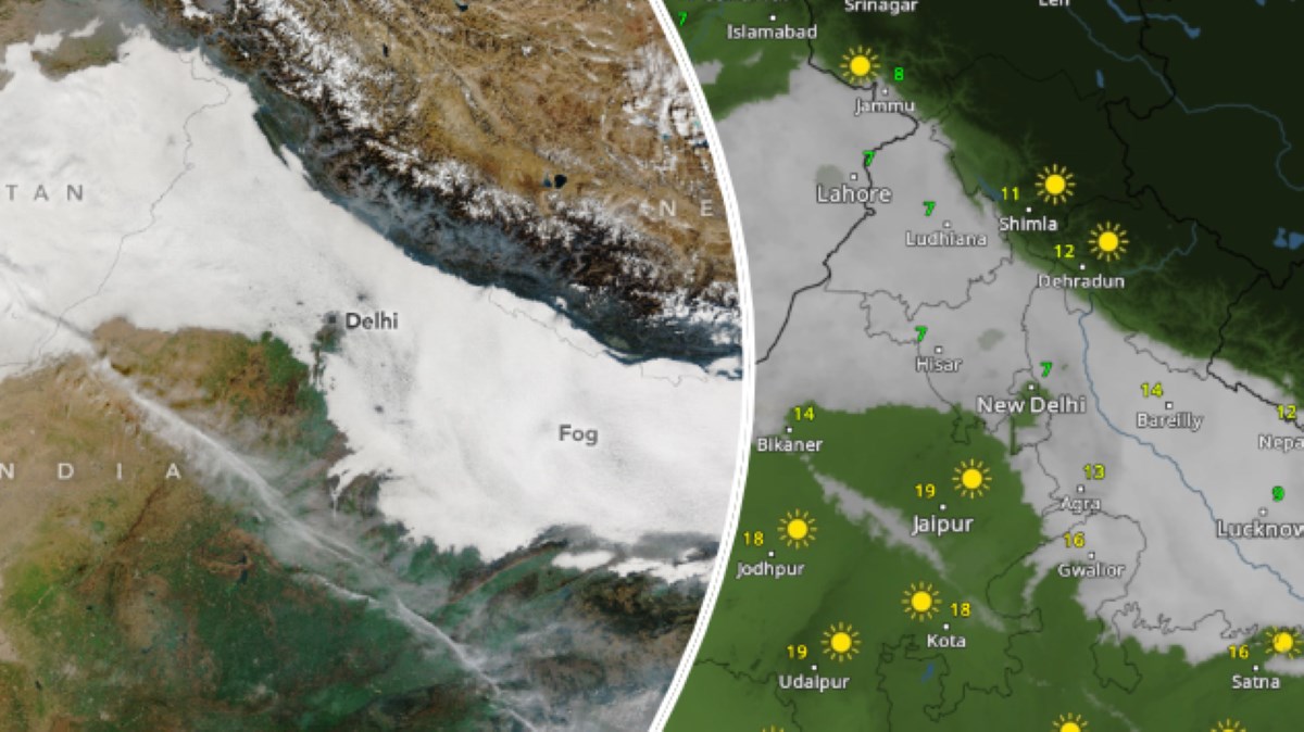 Seen on the WeatherRadar: Thick fog flows from Pakistan into India ...