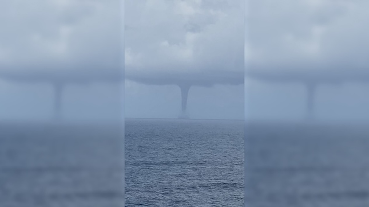 Off the coast of Sardinia: Waterspout seen from cruise ship – Weather News