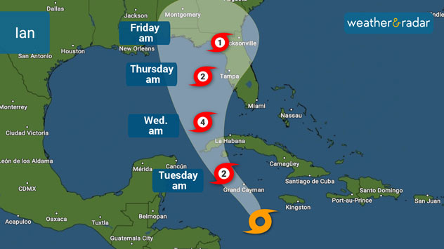 Ian Sunday's updates: Track shifts east; TS watch for FL Keys – Weather ...